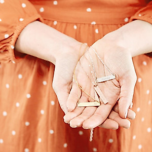 EVE'S ADDICTION Women's 925 Sterling Silver Personalized Engraved Name Bar Necklace, 16" Rolo Chain Nameplate Necklace for Her Gift for Mom Graduation Gift - Gifts for Mom