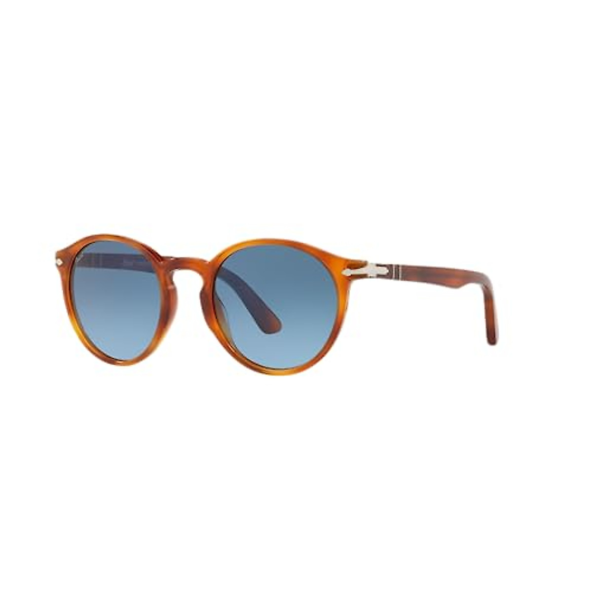 Persol PO3171S Round Sunglasses, Terra Di Siena/Azure Gradient Blue, 49 mm