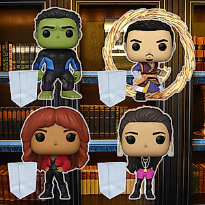 She-Hulk Funko Pop Set of 4 with Protector Bundle - Includes Hulk #1130, Wong #1131, Titania #1132 and Nikki #1133 Vinyl Figures with 4 Blue Salamander Emporium Plastic Protector Cases