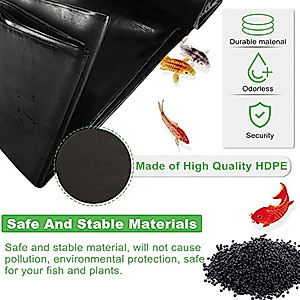 ACTREY 10 x 13 Feet 15.6 Mil HDPE Pond Liner Pond Skins for Fish Pond Liners for Waterfall, Pond and Fish Ponds and Water Gardens