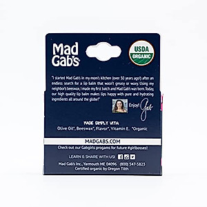 Mad Gab's Moose Smooch Raspberry Lip Balm, Mother's Day Gift, Moisturizing and Certified Organic, Made with Organic Olive Oil and Beeswax, 3 pack Gift Set