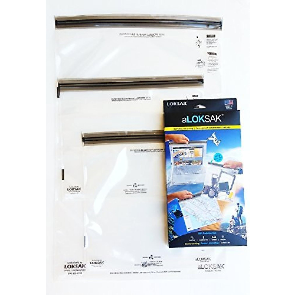 LOKSAK aLOKSAK Resealable Bags Large Multi-Pack (Set of 3 - 12X12", 13X11", 16X24")