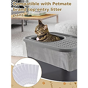 24 Pcs Litter Pan Liners Fit for Petmate Brand, Compatible with Top Entry Litter Pans Model, Durable Thickened Replacement Liner Bags for Disposal of Cat Waste