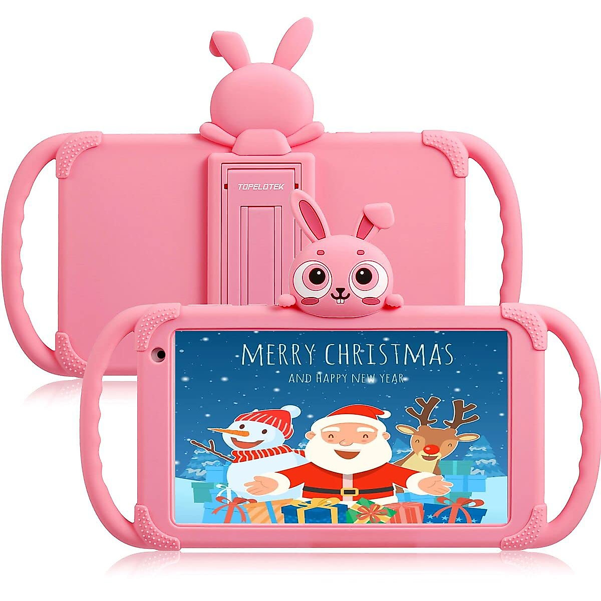 TOPELOTEK Kids Tablet 7 inch Toddler Tablet Android Tablet for Kids 32GB Parent Control with Pre-Installed Educational APP WiFi Kids Edition Learning Tablet Kid-Proof Case (Pink)