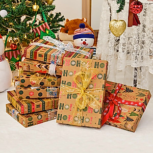 SUNCOLOR 12 Pack 14" Brown Large Christmas Gift Boxes With Lids For Clothes Presents