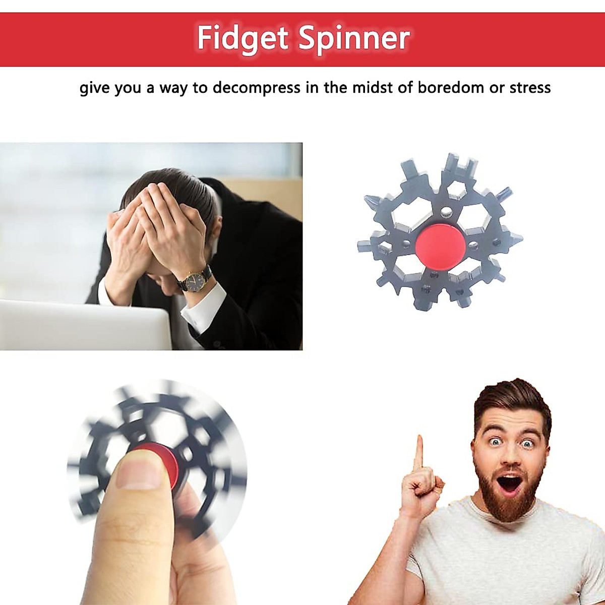 Snowflakes Multi Tool 23-in-1 Fmelut Home Gadgets for Hiking,Camping, Outdoor Gifts for Men, Women, Christmas Fidget Home Improvement Travel Tool Kit