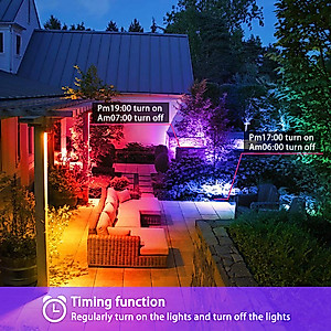 MELPO Led Flood Light Outdoor, 50W RGB Color Changing Landscape Lighting with Remote, Timing - 12 Colors - 4 Modes, IP66 Waterproof, US 3-Plug, (Pack of 2)