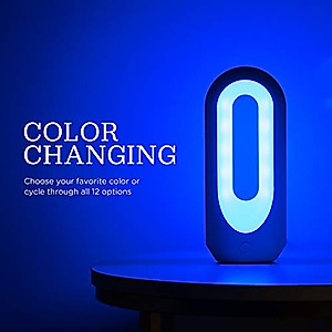 Enbrighten Color Changing LED Lamp, Modern Night, Dimmable Whites & Vibrant RBG Colors, Dorm Essentials, Ideal for Home Office, Gaming, Bedroom, Kids Room, Reading Light, 49632, Plastic, White