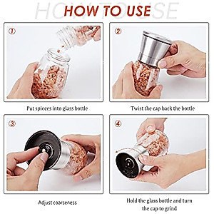 Ebaco Original Stainless Steel Salt or Pepper Grinder - Top Spice Mill with Ceramic Blades , Brushed Stainless Steel and Adjustable Coarseness By Pepper Grinder （Single Package）