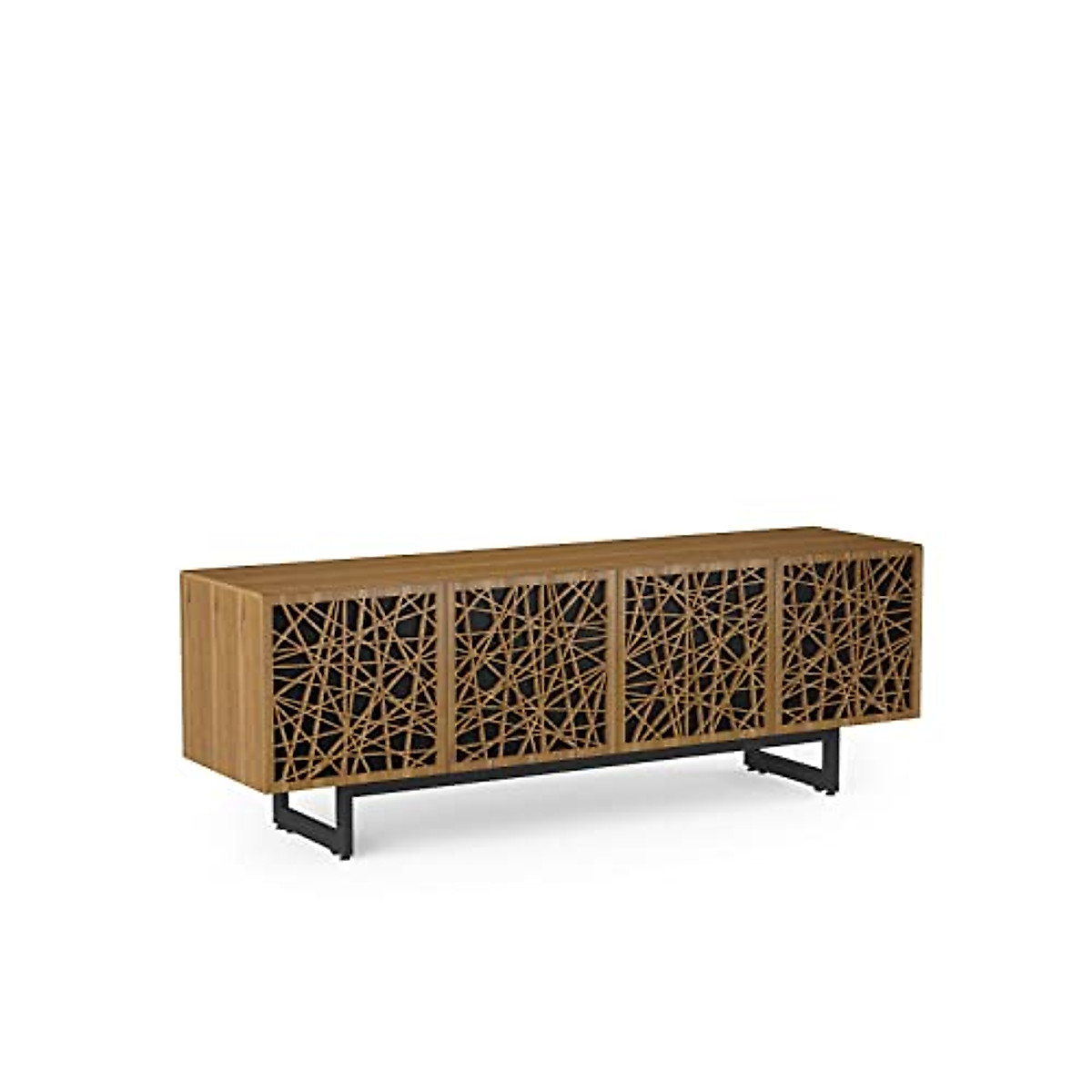 BDI Furniture Elements Quad Cabinet Ricochet Doors, Media Base, Walnut Finish