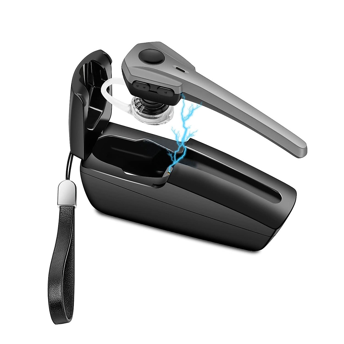 New Bluetooth Earpiece V5.1 Wireless Handsfree Headset with Microphone 24 Hrs Driving Headset 240 Hrs Standby Time for iPhone Android Samsung Laptop Trucker Driver