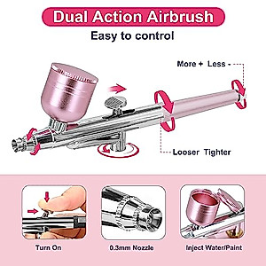 Airbrush Kit with Compressor (Pink-01)