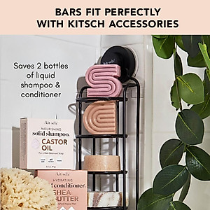 Kitsch Castor Oil Shampoo Bar for Hair Growth | Vegan & All Natural Solid Shampoo | Made in USA | Hydrating & Moisturizing Bar Shampoo for Dull & Dry Hair | Strengthens Hair | Paraben Free, 3.2oz