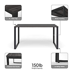 HON Basyx Commercial-Grade Executive Desk, 55", Gray