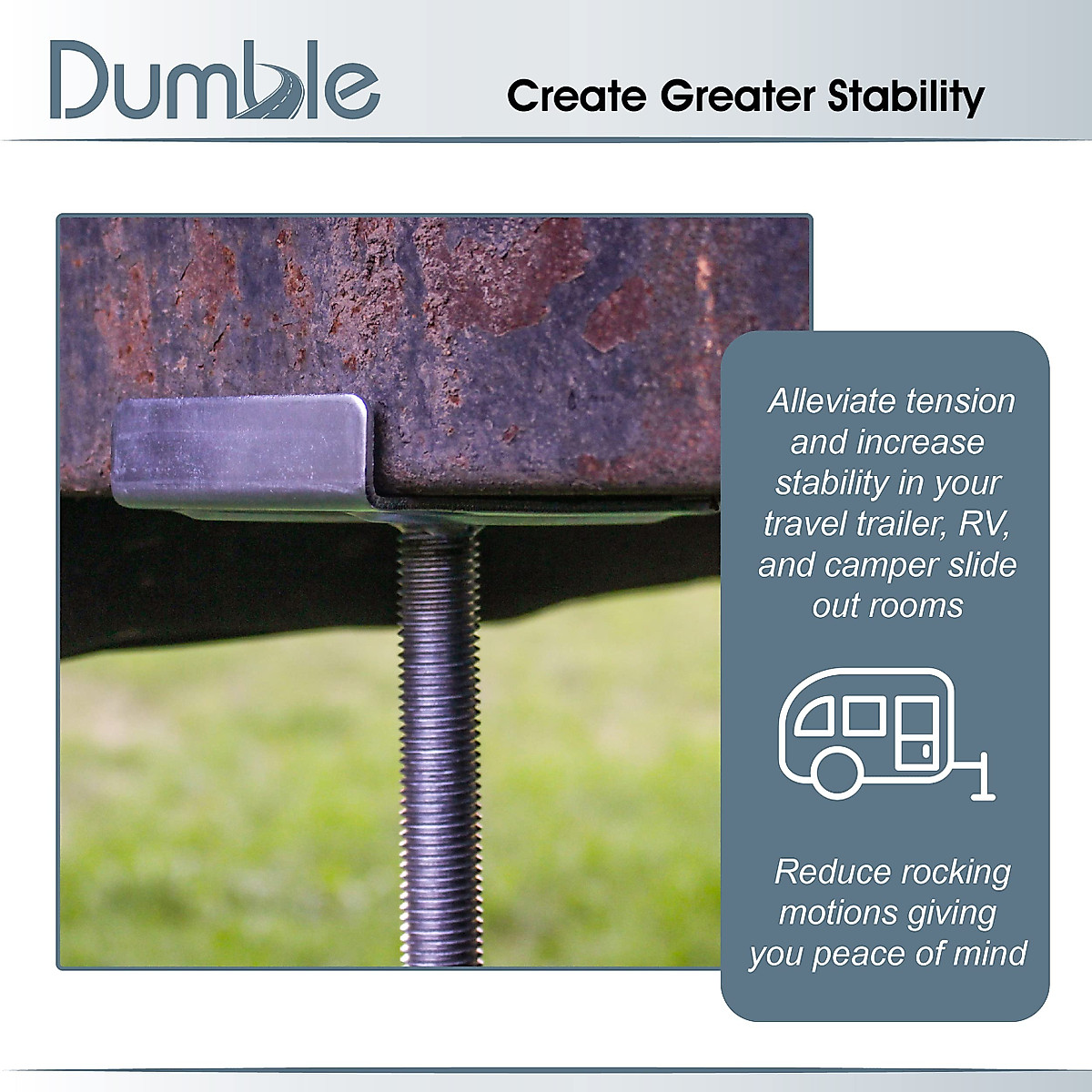 Dumble Heavy Duty RV Stabilizer Jacks for Travel Trailer 2pk - 26-49in Telescoping Camper Leveling RV Slide Out Supports