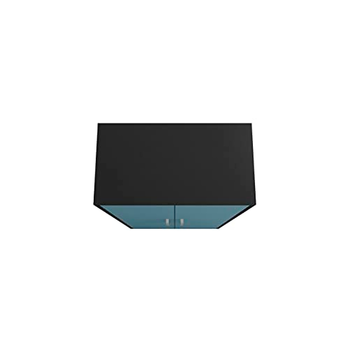 Manhattan Comfort Eiffel 3-Piece Storage Garage Set in Matte Black and Aqua Blue