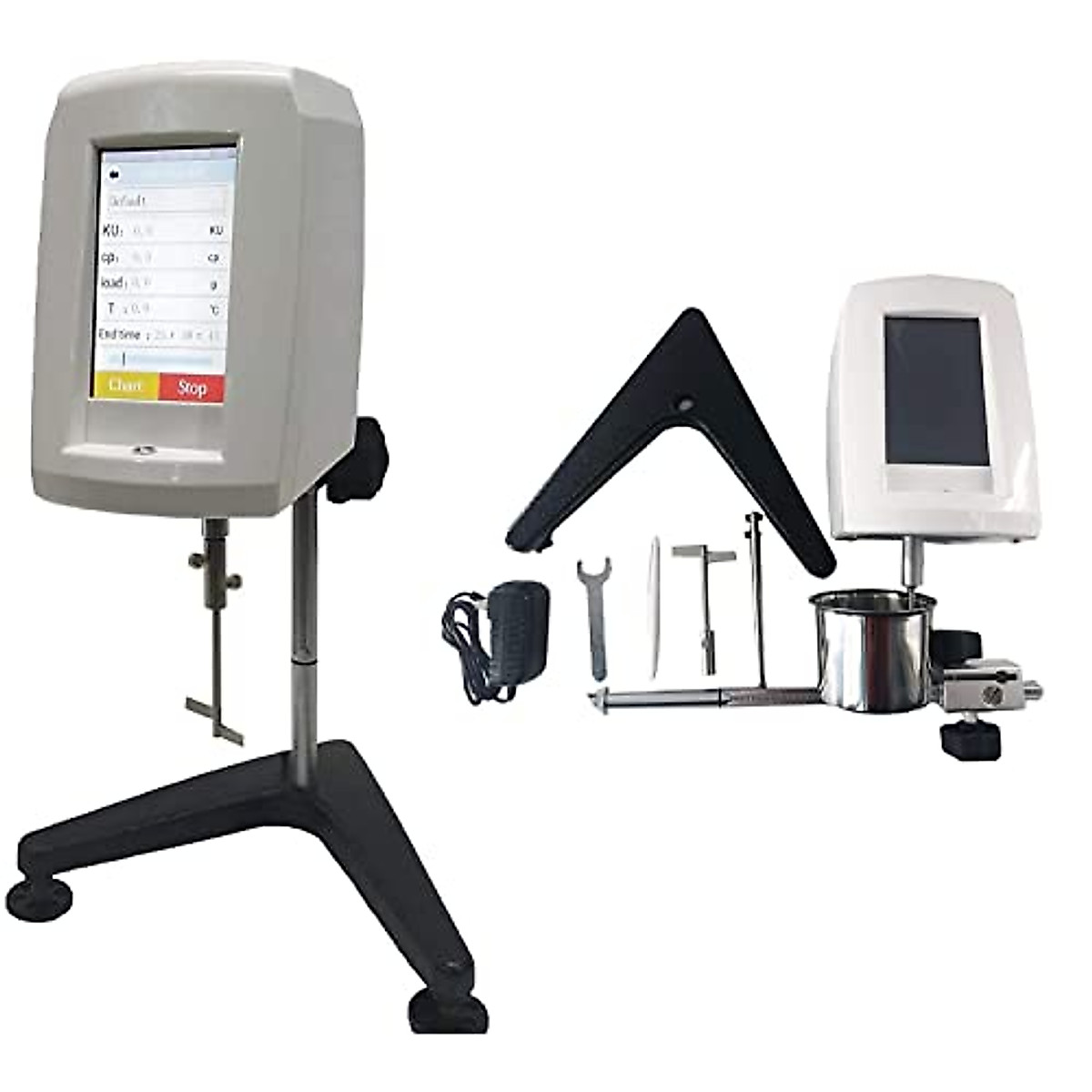 VTSYIQI Stormer viscometer Viscosity Tester Viscosity Meter Paint Ink Viscosity Meter with 5 inch Colorful Touch Screen KU Value Digital rotational viscometer Rotary visometer