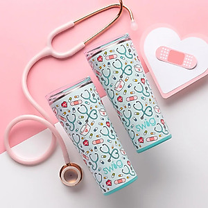 Swig Life 22oz Insulated Tumbler, Travel Coffee Tumbler with Lid, Cup Holder Friendly, Stainless Steel Travel Coffee Mug, Nurse Tumbler, Nurse Gifts for Women (Scrub Life)