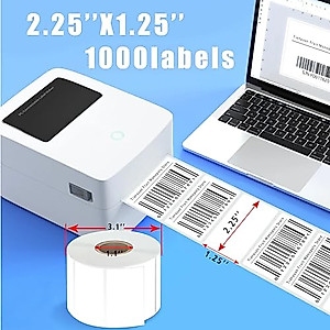 PARLAIM Rectangle Thermal Sticker Labels, 1000PCS Commercial Grade Square Direct Thermal Printer Labels for Address Shipping Label,UPC QR Code, Name Tag, Price Sticker (White)