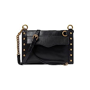 Rebecca Minkoff MAB Crossbody W/Antique Brass Hardware, Black
