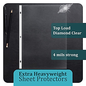 100 Count Diamond Clear Extra Heavyweight Sheet Protectors, 4 mils Strong, by Gold Seal, 8.5 x 11", Top Load, 100 Pack
