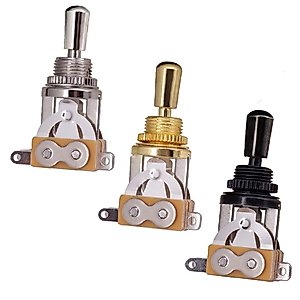 JD.Moon Electric Guitar 3 Way Toggle Switch Pickup Selector Switch with Brass Tip Knob (Chrome)