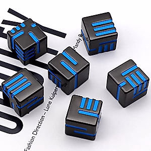 D6 Metal Dice Set, HNCCESG 6 Sided Dice 6 Pieces Solid Metal Game Dice for DND Dungeons and Dragons Role Playing Game RPG Pathfinder Shadowrun Warhammer D&D Accessories Gift (Blue)