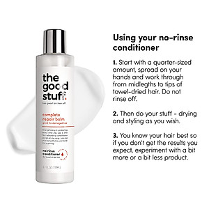 THE GOOD STUFF Complete Repair Balm for Damaged Hair | Lightweight, Leave In Conditioner Provides Strength, Protection, Softness, and Shine All Day Long | Hair Cream For Curly Hair | Certified Vegan and Cruelty-Free