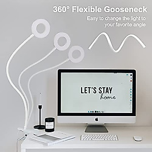 Bekada LED Desk Light with Clamp for Video Conference, USB Reading Light Laptop Light for Computer Webcam, Clip on LED Ring Light for Zoom Meetings , 3 Colors and 10 Dimming Level (White)