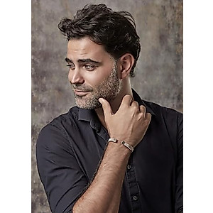 Mystigrey Men Jordan Stainless Steel Adjustable Cuff Open Mesh Bracelet Bangle For Men With Open and minimalist Design