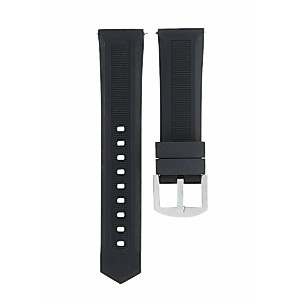 Ewatchparts 20mm Rubber Watch Band Strap Compatible With Tag Heuer F1 Aquaracer CAF1112, WAB2011 Black