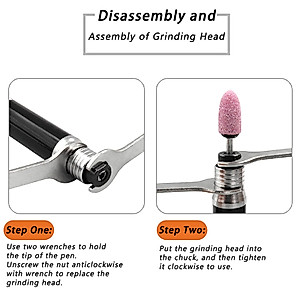 Air Powered Micro Die Grinder Set, Micro Pneumatic Pencil Die Grinder Set Portable Polishing Engraving Tool Nylon Power Die Grinders