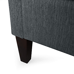 Christopher Knight Home Dupont 3 Seater Sofa, Charcoal + Espresso