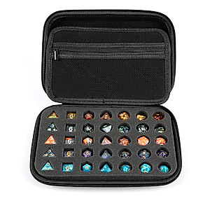 Dice Box DND Dice Storage Holder Compatible with DND Dice Sets Display Case Organizer for Tabletop RPG Game Dice Holds Up to 35 Dices/5 Sets - Black