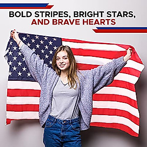 EcoNour American Flag for Outside 4x6 | Outdoor American Flag Heavy Duty Nylon Made for High Winds | Suitable for all Weather | US Flag 4x6 heavy duty outdoor | Embroidered USA Flag with Sewn Stripes