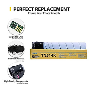 Jmomy Compatible TN514 TN514K TN-514 TN324 TN326 TN512 TN513 TN515 TN516 A9E8130 Toner Cartridge Replacement for Konica Minolta Bizhub C458 C558 C658 (28,000 Pages, Black, 2 Pack )