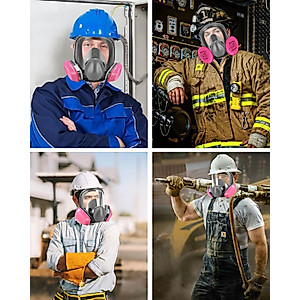 WSYBB Full Face Respirator Mask with Filters 60921 & 2097, Gas Mask Against Dust, Organic Vapor, Paint, Welding, Chemicals, Epoxy Resin, Sanding, Woodworking