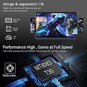 Tablet with Keyboard, 2 in 1 Tablet 10 Inch 10GB RAM + 64GB ROM with 4G Dual SIM | 5G WiFi, Android Tablet HD IPS, Octa-Core 2.0Ghz, 5MP + 8MP Camera, Bluetooth, 6500mAh, GPS, 1TB Expand - Silver