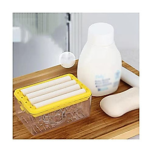 ZzzaNa Soap Dish Multifunctional Soap Dish Hands Free Foaming Draining Bar Holder Grid Tray Storage Box Cleaning Tool for Bathroom Accessories Soap (Color : B, Size : China)