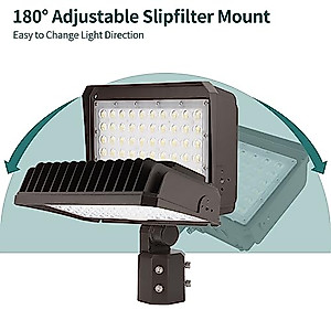 kadision 200W LED Flood Light with Dusk-to-Dawn Photocell, 200W/150W/100W Adjustable Super Bright 26000lm 5000K 100-277V IP65 Waterproof, Slip Fitter Mount LED Parking Lot Light, ETL Listed