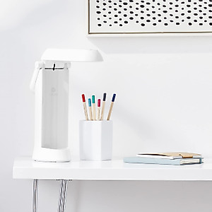 OttLite Folding Task Lamp, White – Multi-Position Shade, Fold-Up Design, Portable Handle, Low Heat & Low Glare Illumination, Fits on Desks & Workstations