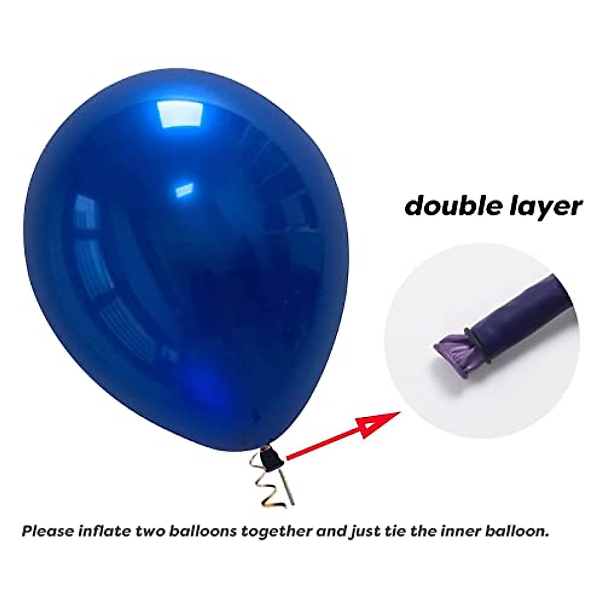 50 PCS Chrome Royal Blue Balloons 10 Inch Double-Layered Chrome Metallic Latex Balloons for Parties Decoration Wedding Supplies Graduation Decor Baby Shower Decorations (Chrome Royal Blue)