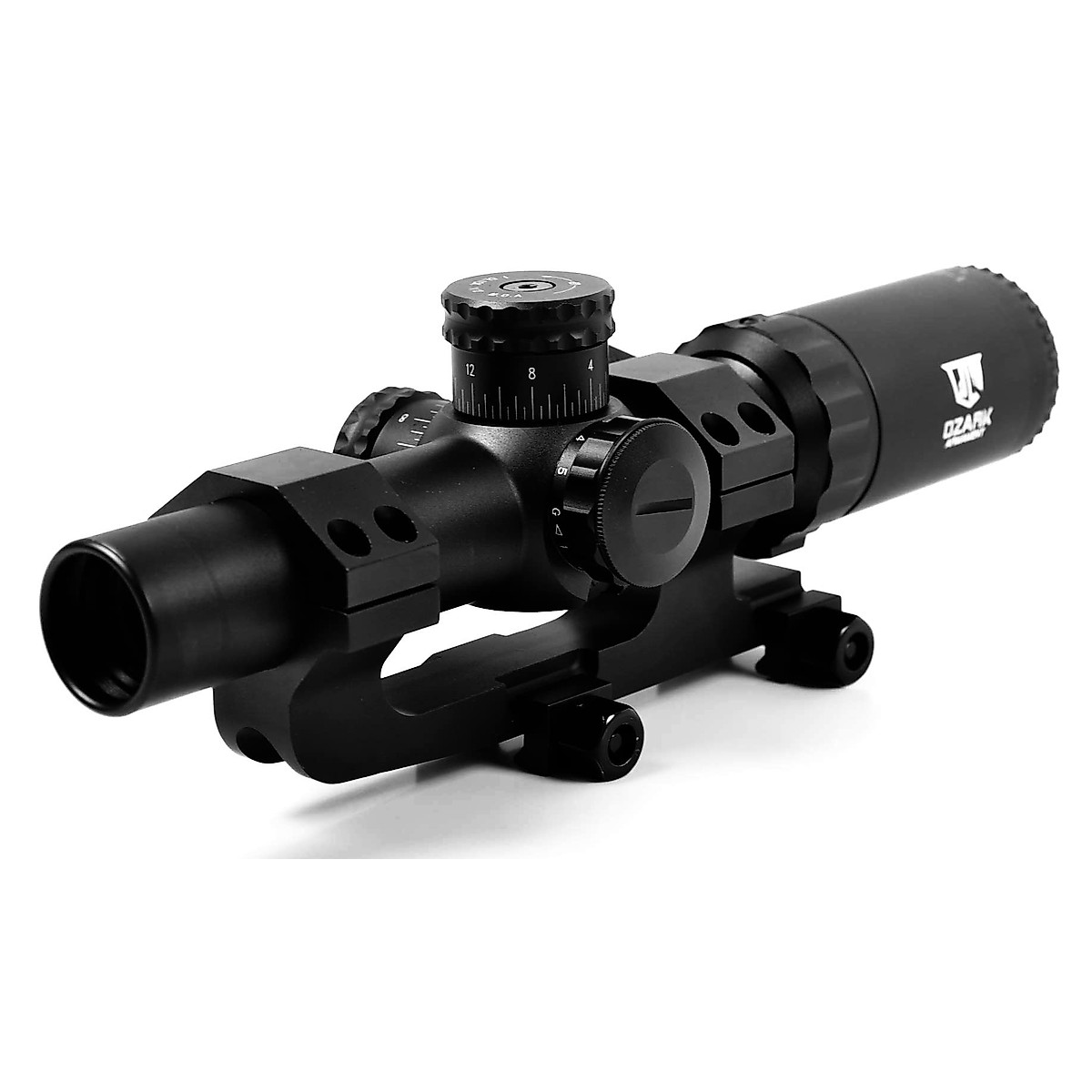 OZARK ARMAMENT LPVO 1-6X Scope - Military-Grade Optics with Illuminated Mil Dot Reticle and Cantilever Mount - Ideal for Tactical Operations and Versatility Between CQB & Long-Range Shooting