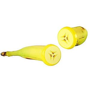 HOME-X Fresh Banana Cover, Reusable Produce Keeper, Banana End Caps, Set of 2-2” D x 1” H, Yellow