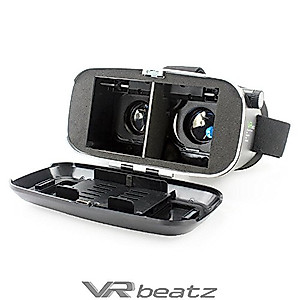 VR Headset Virtual Reality Goggles V2 by VR beatz - Deep Immersive Experience on 3D Movies & Games, Extra Ventilation, Light Weight & Comfortable, fits 4-6" iPhone Samsung Galaxy