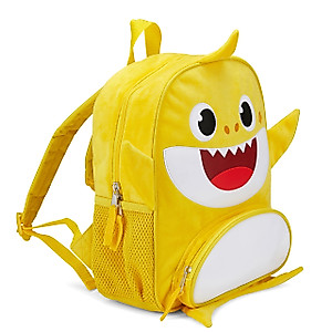 AI ACCESSORY INNOVATIONS BABY SHARK for Girls & Boys for Kindergarten & Elementary School, 12 Inch, Plush with 3D Fins & Appliques, Adjustable Straps & Padded Back, Lightweight Travel Bag for Kids