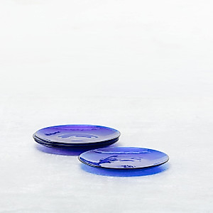 Fortessa Los Cabos Glass Dinnerware Collection, Salad Plate (Set of 4), 8 Inch, Cobalt