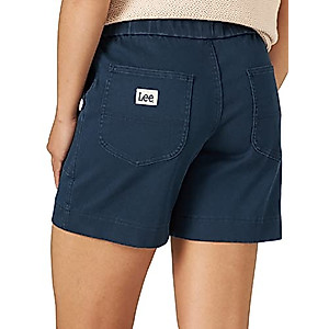 Lee Women's Ultra Lux High-Rise Pull-On Utility Short, Rivet Navy, 18