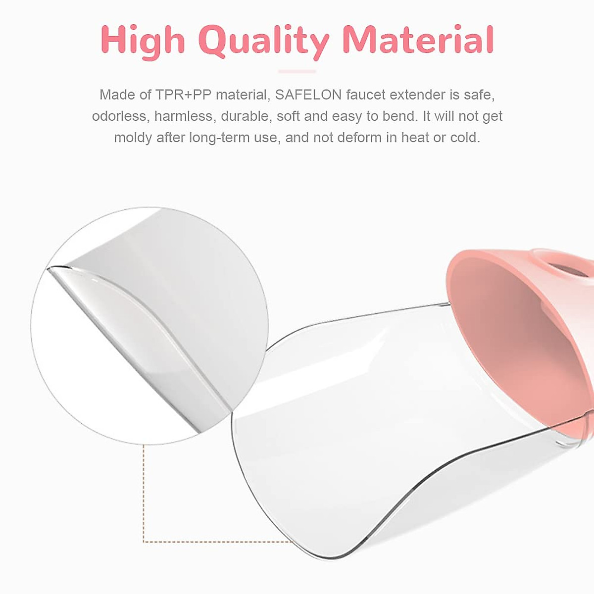 SAFELON 2Pcs Faucet Extender for Babies & Toddlers Double Hole Design Fits Most Faucets (Pink)