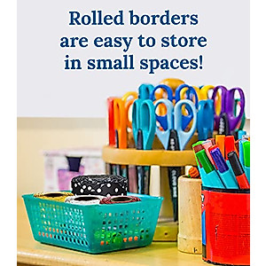 Carson Dellosa 65 Feet Black and White Polka Dots Bulletin Board Borders, Scalloped Border Trim, Rolled Classroom Borders for Bulletin Board, White Board, Cork Board, Black and White Classroom Décor